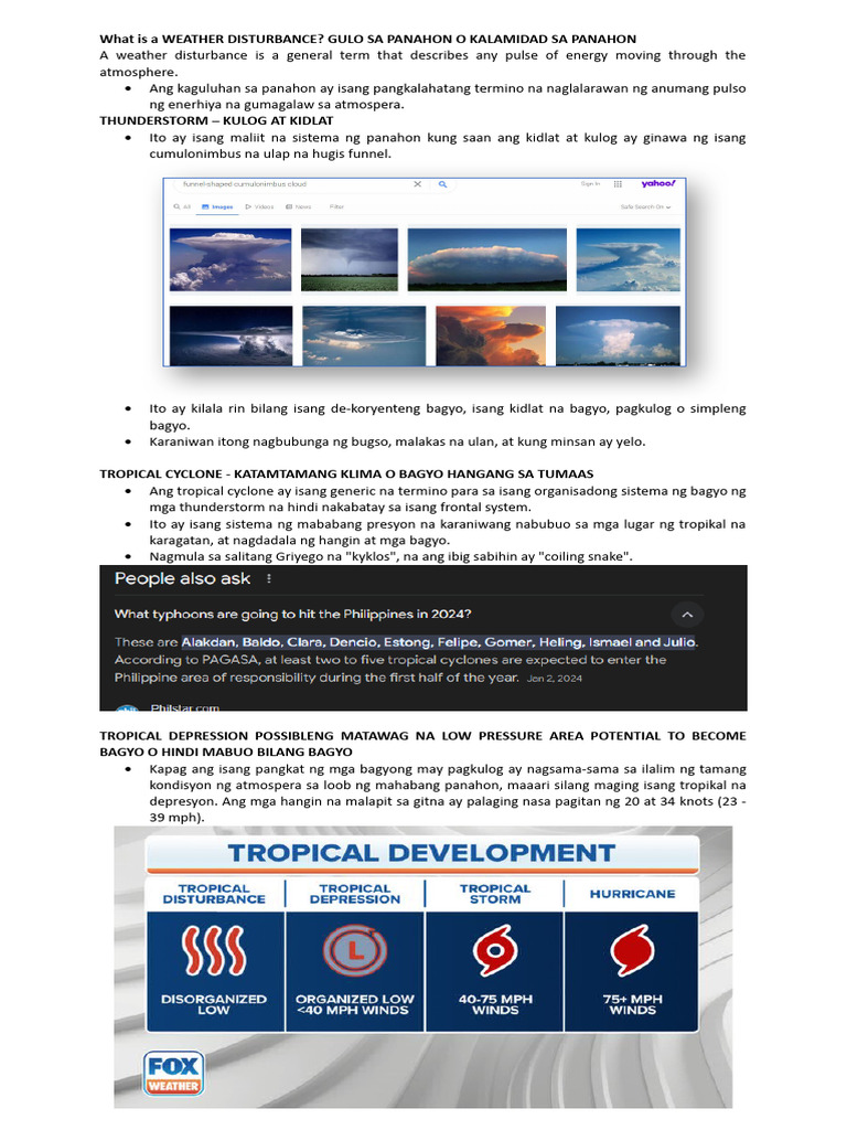 What Is A WEATHER DISTURBANCE | PDF