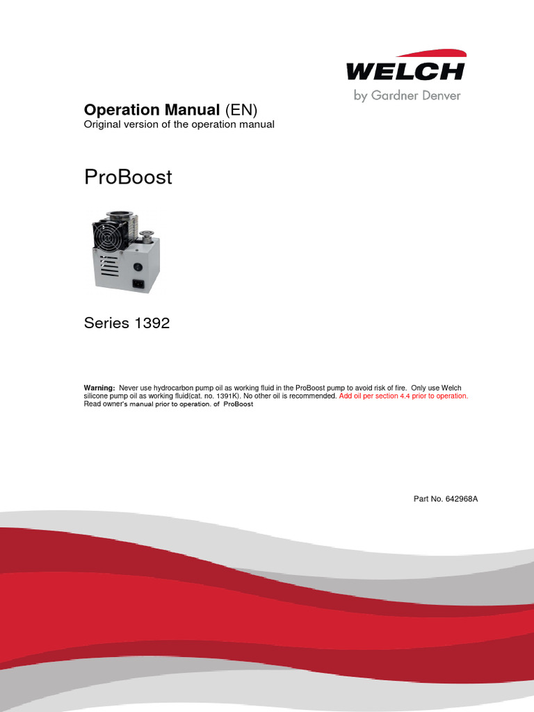Proboost: Operation Manual (En) | PDF | Pump | Vacuum