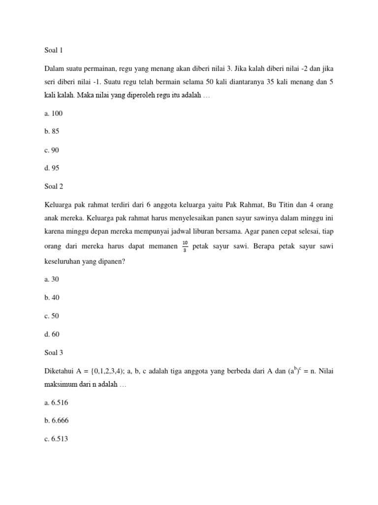 Matematika Olnas SMP | PDF