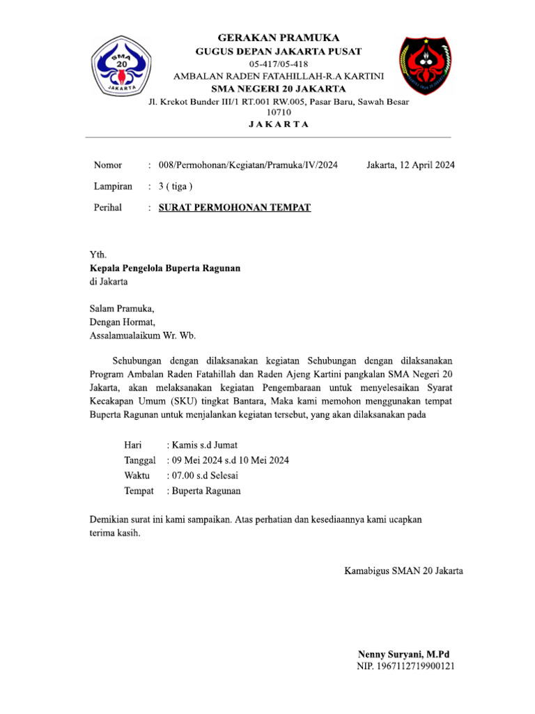 Surat Buperta Ragunan | PDF