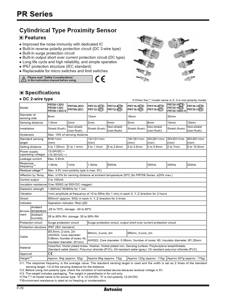 Autonics PR Catalogue | PDF | Insulator (Electricity) | Alternating Current