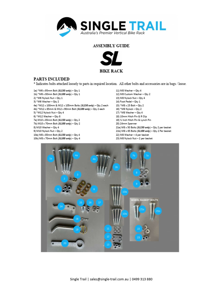 SL Bike Rack Instructions 1 | PDF | Nut (Hardware)