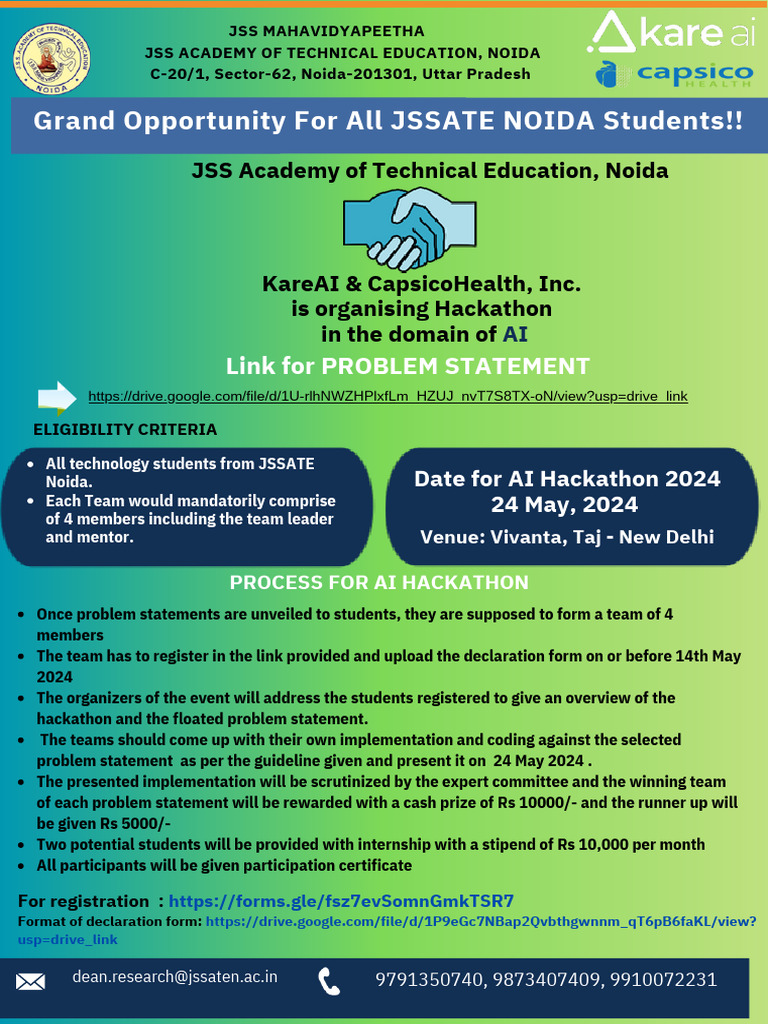 AI Hackathon 2024 for JSSATE Students | PDF | Computers | Technology & Engineering