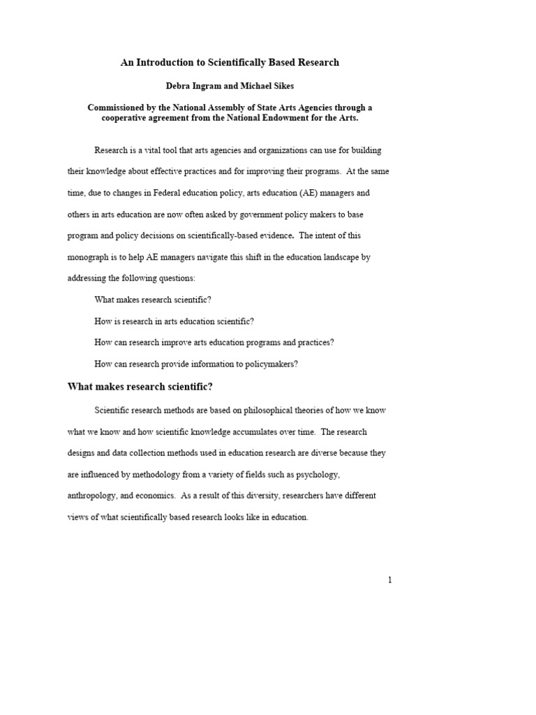 NASAA-Intro To Scientifically Based Research - 0 | PDF | Scientific ...