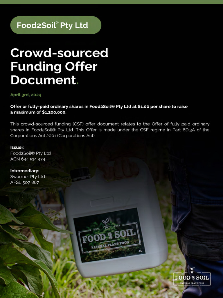 Food2Soil Final Offer Document As Att 03 April 2024 | PDF