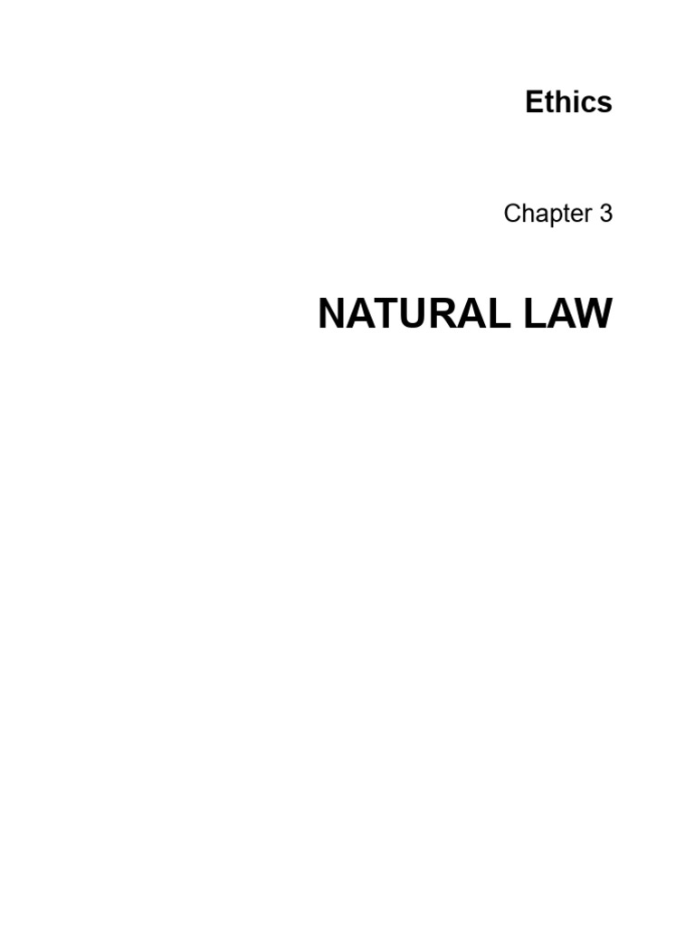 Chapter 3 Ethics | PDF | Thomas Aquinas | Natural Law