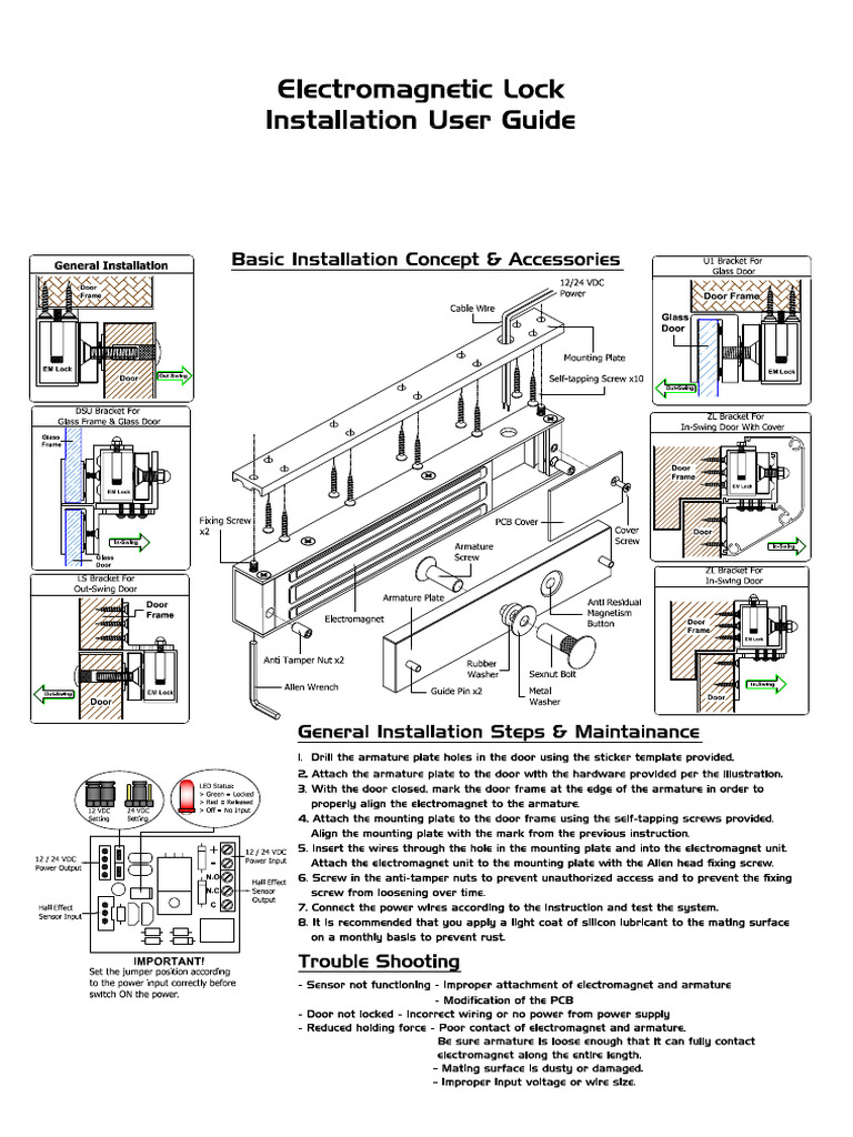 Maglock Pull Door Installation 1200 | PDF
