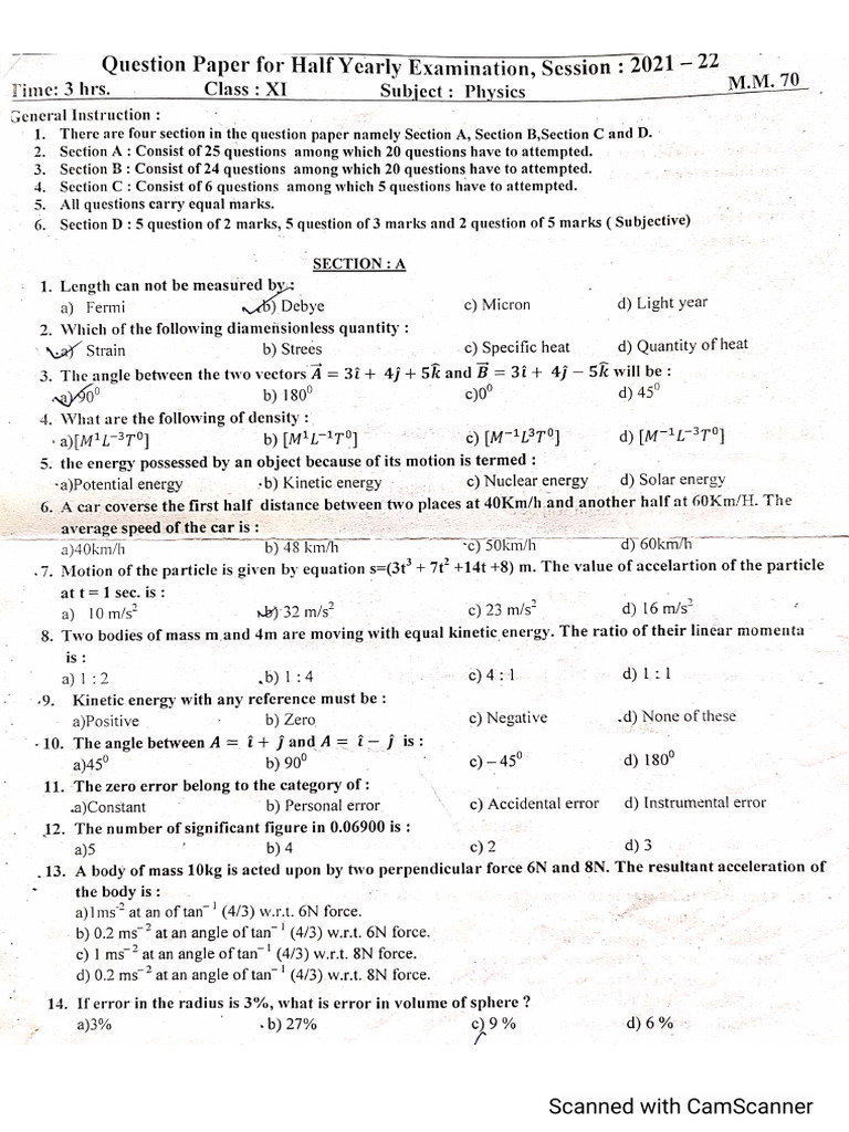 Physics Practise Paper 2 | PDF