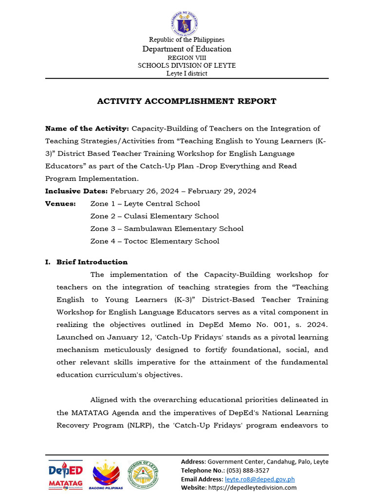 Dmos AND BAGONG PILIPINAS TEMPLATE | PDF | Literacy | Learning