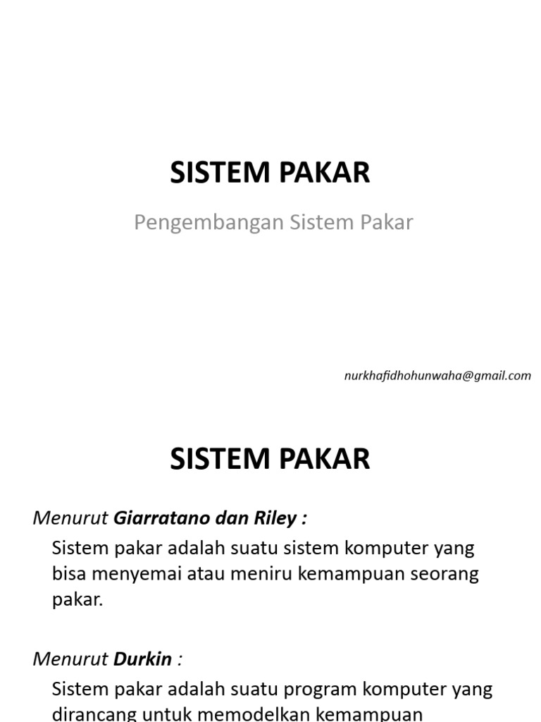 Sistem Pakar - Perancangan Pembuatan Sistem Pakar 2 | PDF