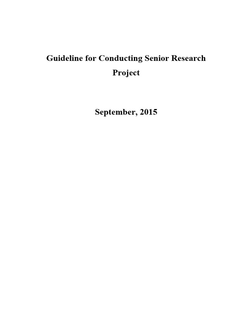 Guideline Senior Research Project | PDF | Hypothesis | Thesis