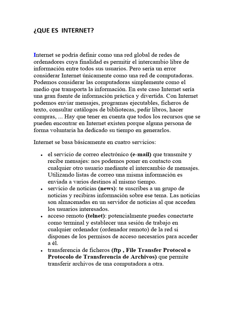 Que Es Internet Informatica | PDF | Memoria de acceso aleatorio | Red ...