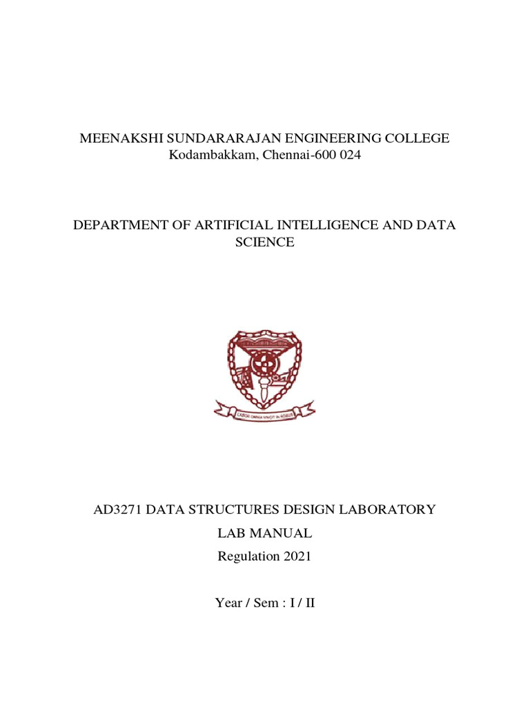 Ad3271 - Data Structure Design Lab - Final | PDF | Queue (Abstract Data Type) | Computer Science