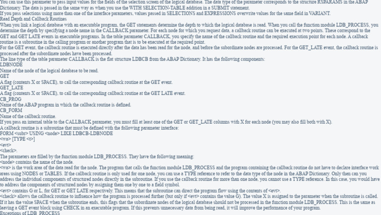 LDB | PDF | Parameter (Computer Programming) | Computer Program