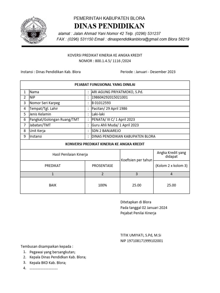 Pak Konversi Ari 2023 New | PDF