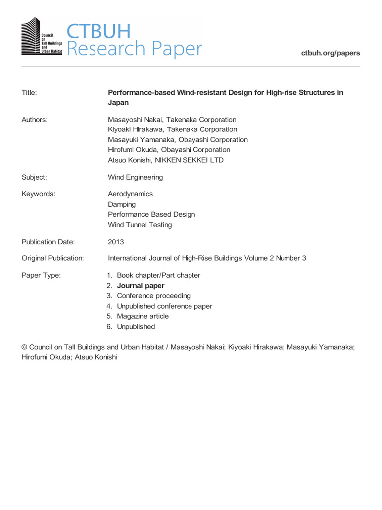 2279 Performance Based Wind Resistant Design For High Rise Structures ...