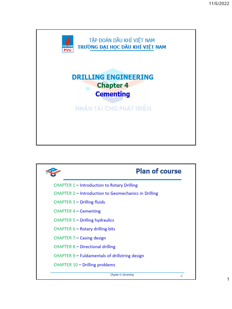 Chapter 4 - Cementing - M | PDF | Casing (Borehole) | Cement