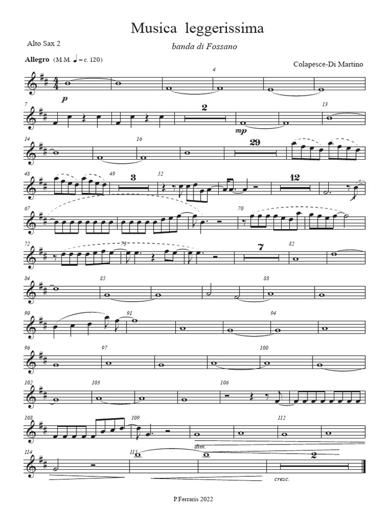 Musica Leggerissima - Alto Sax 2 | PDF
