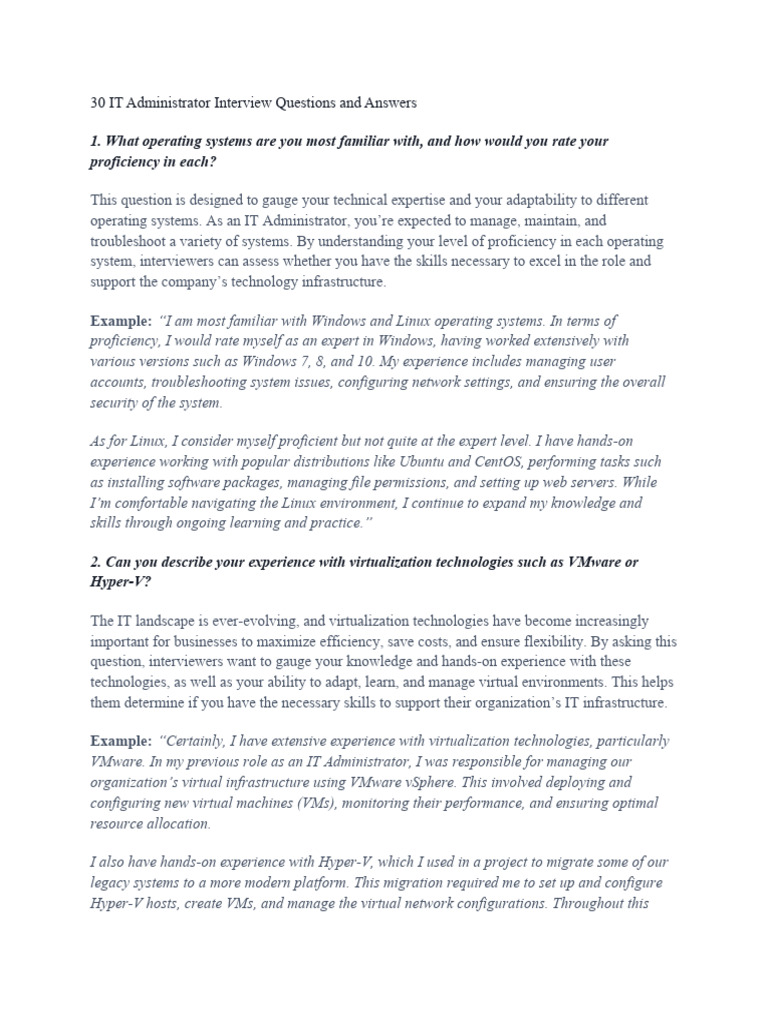 IT Admin Interview Prep Guide | PDF | Computer Network | Computer Security