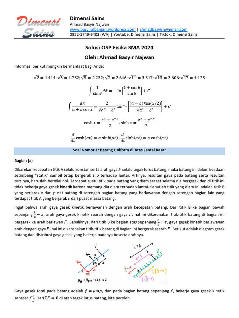 Solusi Osp Fisika Sma 2024 | PDF