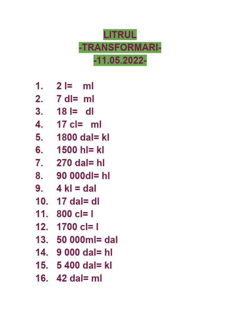 Litru Transformari 11.05 | PDF