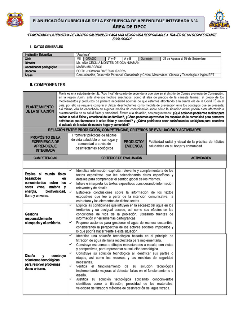 EDA 4 - dpcc3,4 | PDF | Maestros | Agua