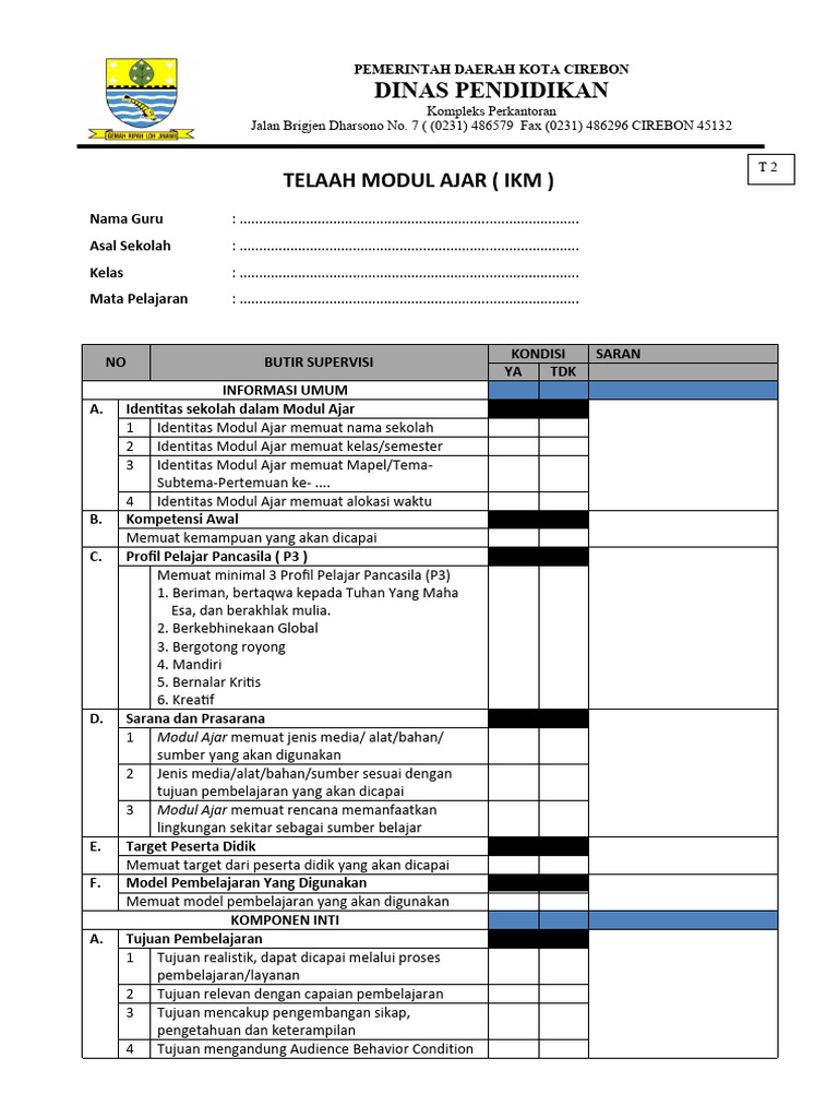Instrumen Telaah Modul Ajar - IKM | PDF | Karier & Perkembangan