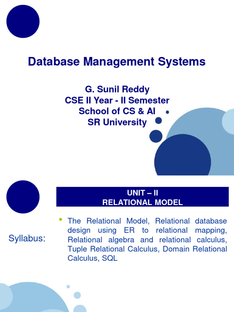 Unit 2 RM | PDF | Relational Model | Relational Database Unit 2 RM | PDF | Relational Model | Relational Database
