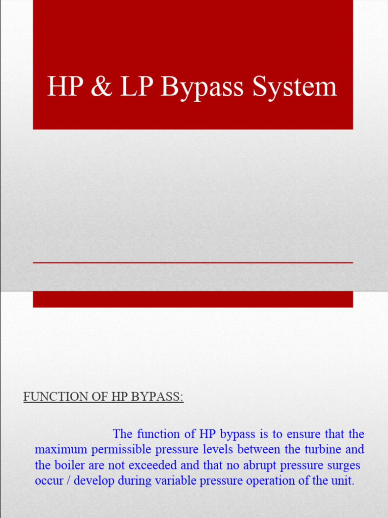 HP LP Bypass System. | PDF | Boiler | Power (Physics)