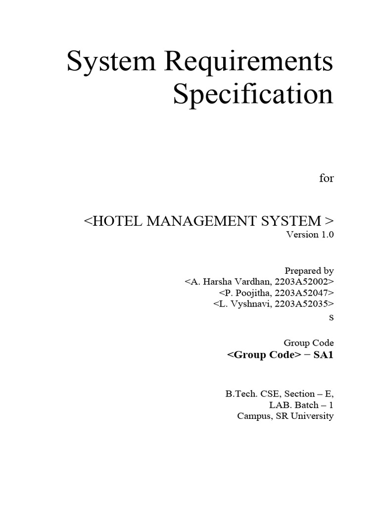 System Requirements Specification | PDF | Networking | Internet & Web