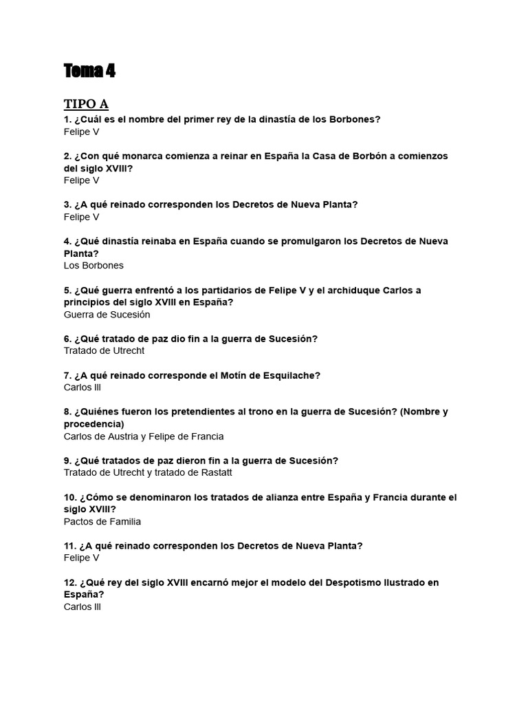 Historia Temas 4,5,6 | PDF | España