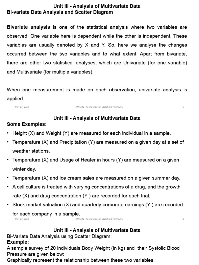 Unit III - Analysis of Multivariate Data | PDF | Linear Regression ...