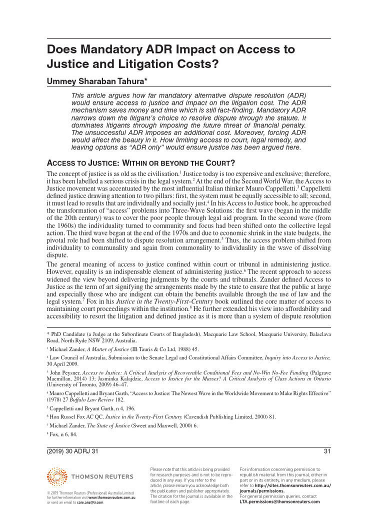 Impact of Mandatory ADR on Justice Access | PDF | Alternative Dispute ...