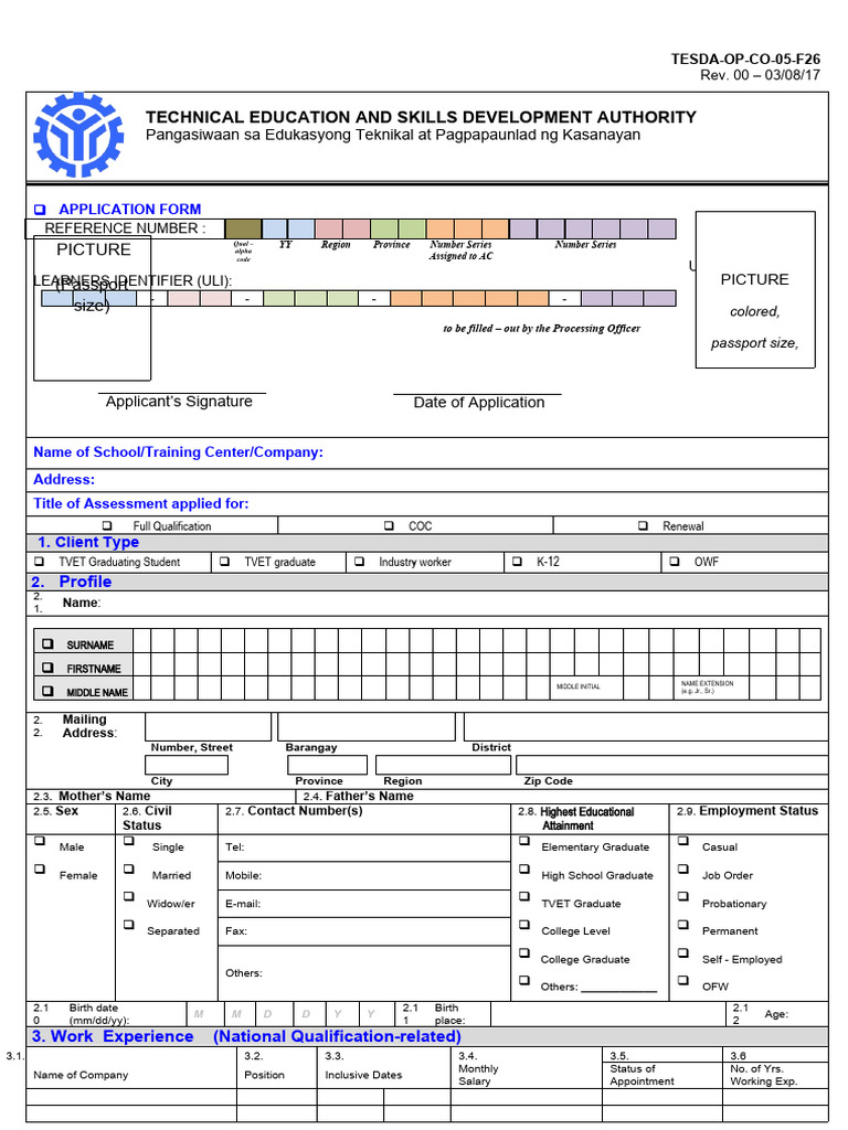 Application Form Assessment (3) | PDF