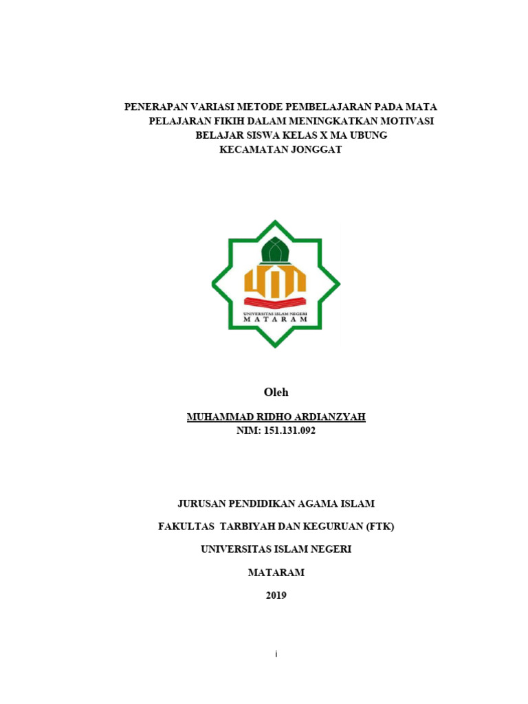 Skripsi Muhammad Ridho Ardianzyah 151131092 | PDF