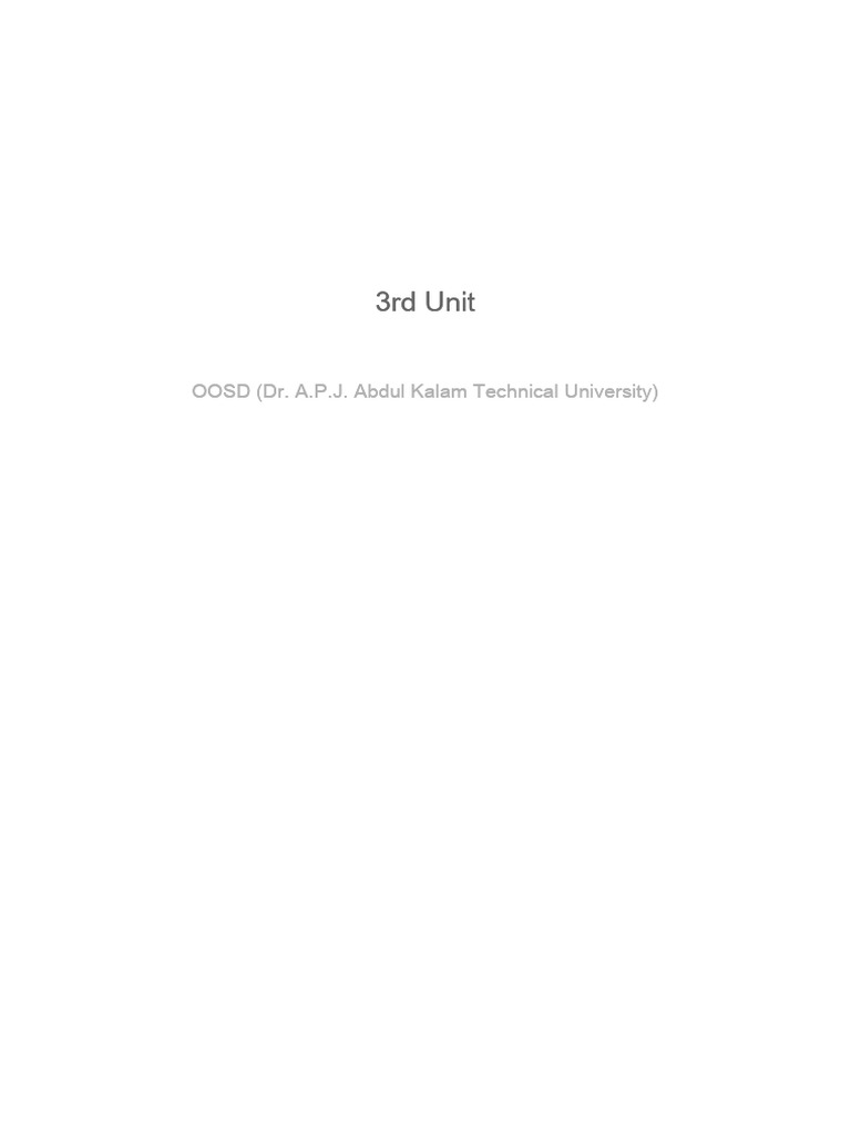 3rd Unit Oosd Pdf Inheritance Object Oriented Programming Class 8533