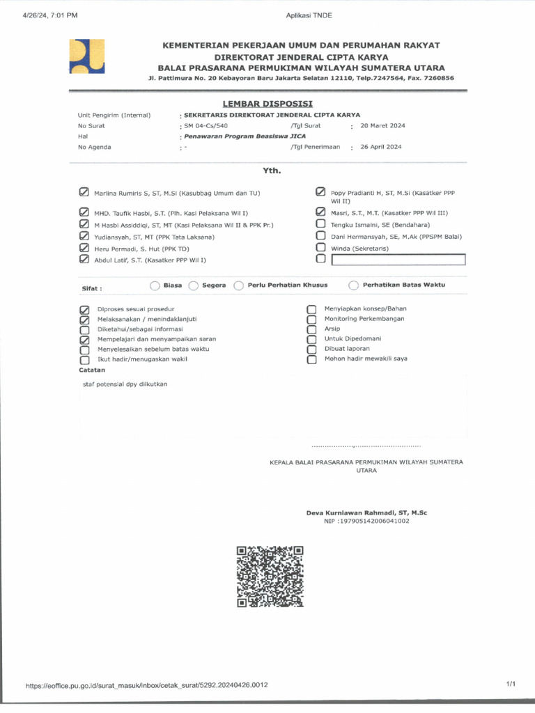 Sesditjen - Penawaran Program JICA | PDF
