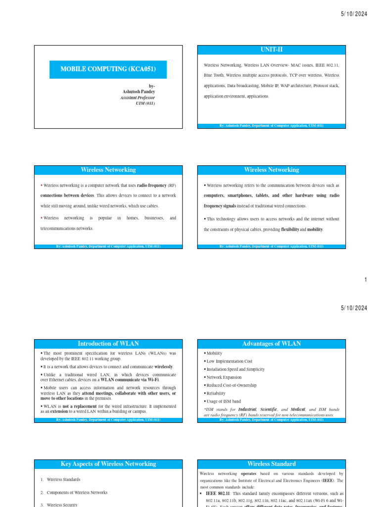UNIT - 2-Mobile Computing | PDF | Wireless Lan | Computer Network