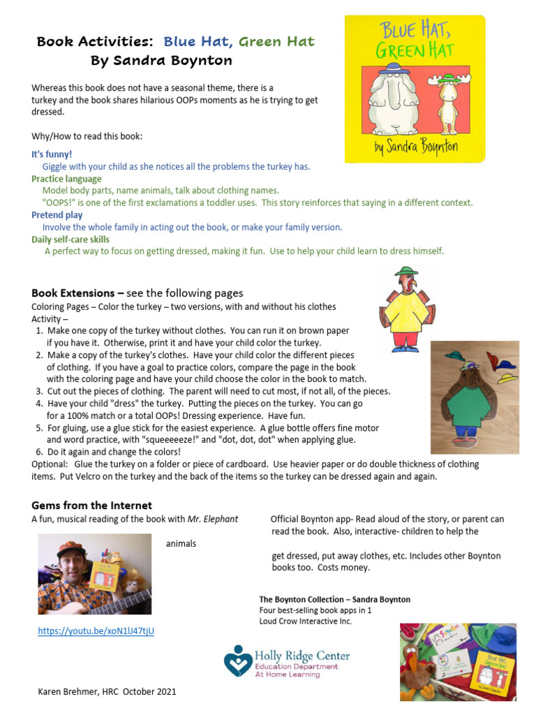 BLUE HAT GREEN HAT ACTIVITIES | PDF | Books