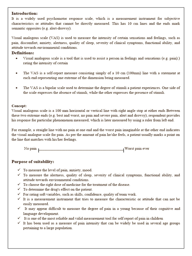 VAS | PDF | Pain | Usability