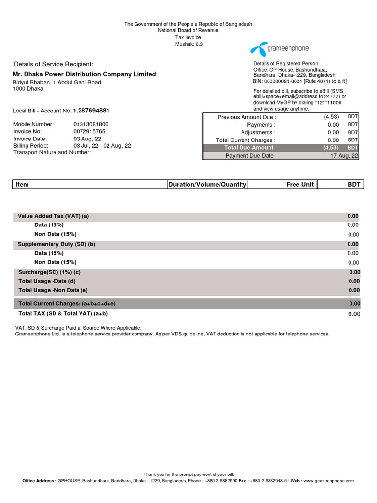 Tax Invoices for Dhaka Power Company | PDF | Value Added Tax | Invoice