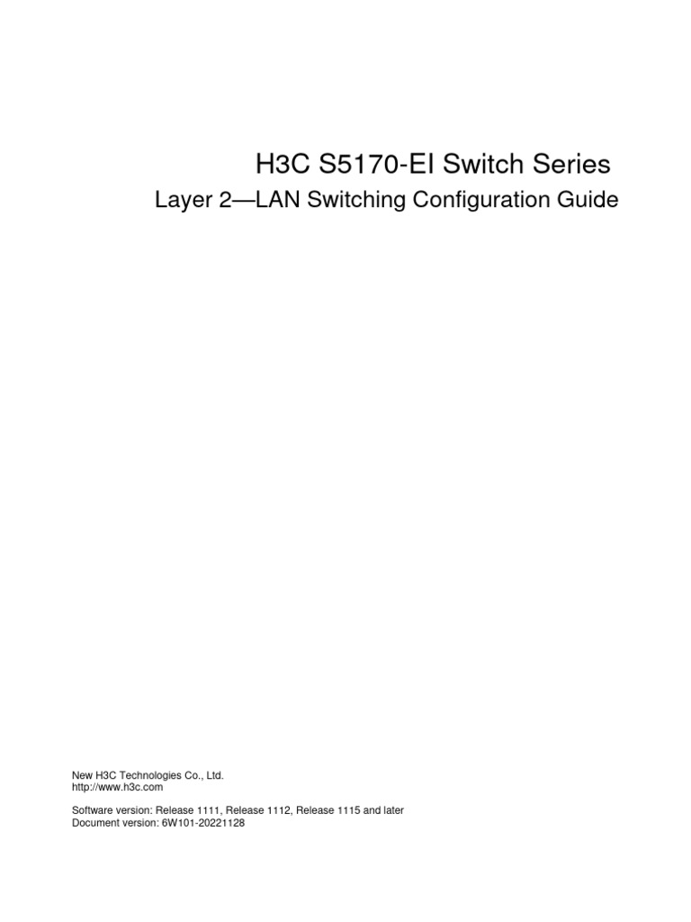Cấu-hình-Switch H3C S5170-EI Switch Series | PDF | Computer Network ...
