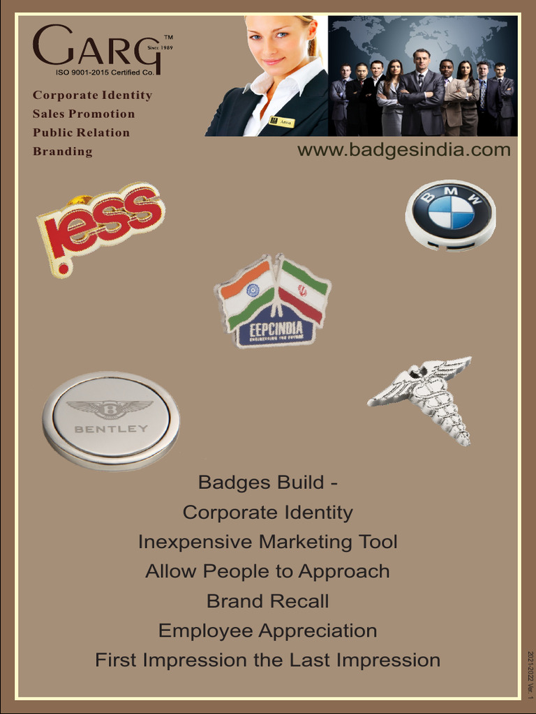 Garg Badges Broucher Jun23 | PDF | Brass | Metals