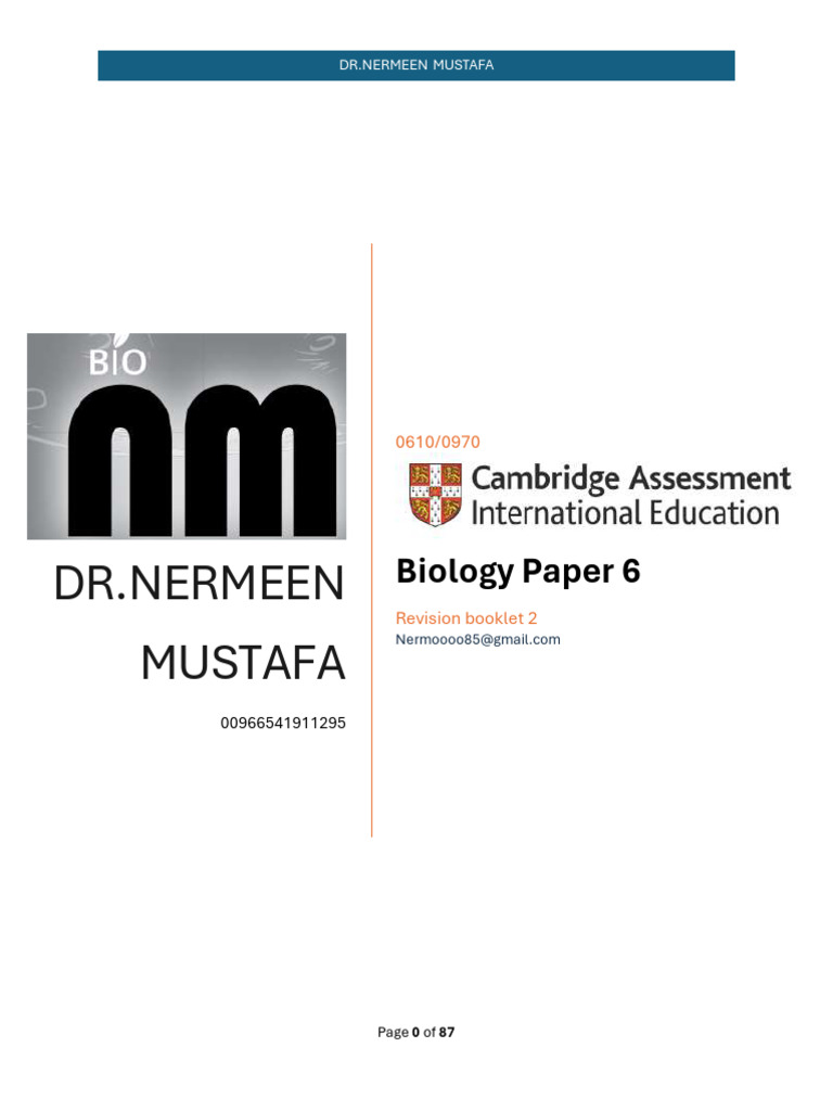 Q Paper 6 Revision Booklet 2 June 2024 | PDF