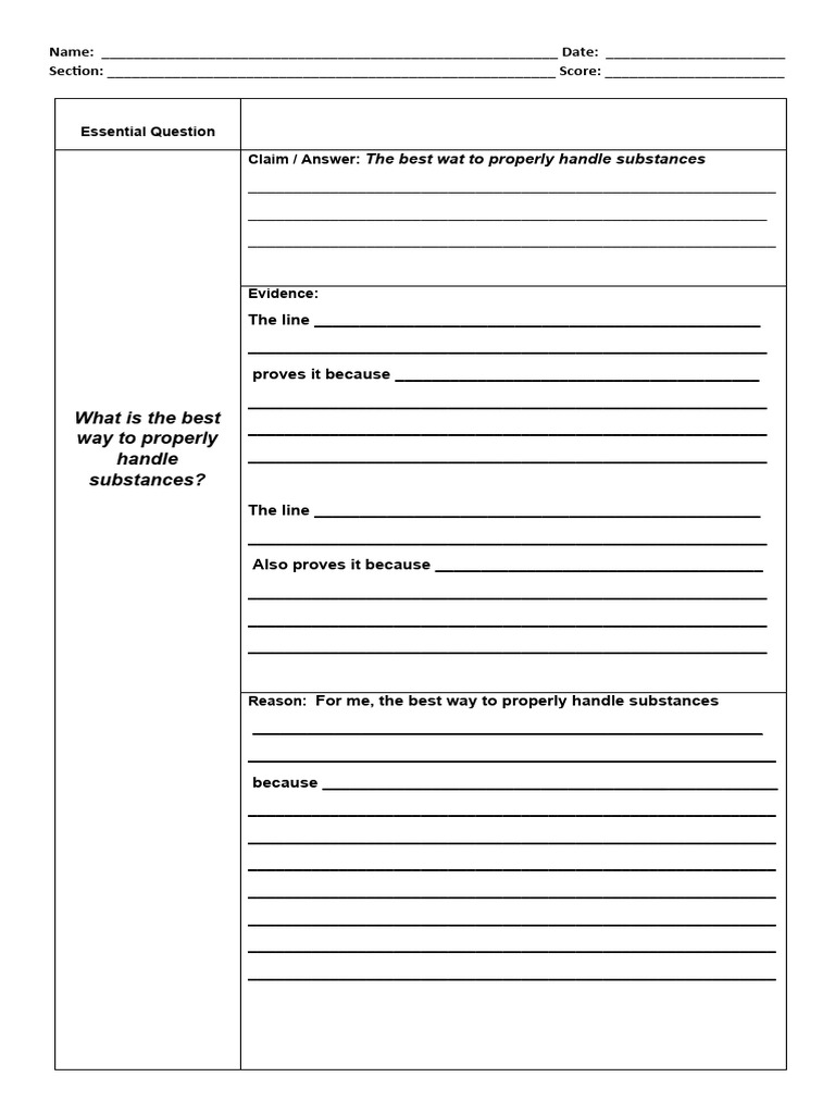 Answer Sheet For The Summative Test | PDF