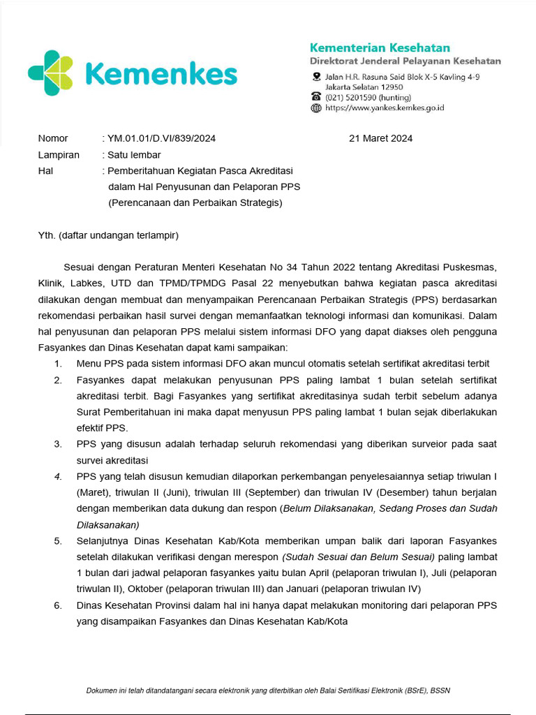 Surat Pemberitahuan PPS Pasca Akreditasi - 240427 - 130430 | PDF