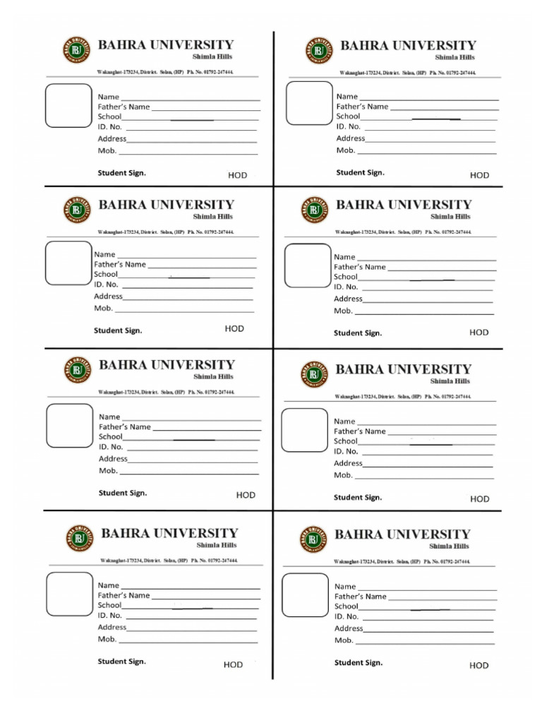 ID CARD UNIVERSITY (1) | PDF