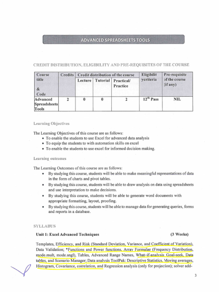 Advanced Spreadsheets | PDF