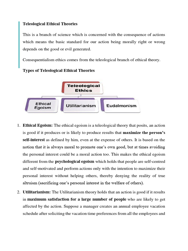 Teleological Ethical Theories - 2 | PDF | Utilitarianism | Happiness