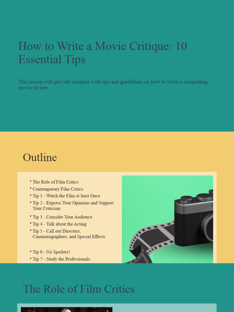 How To Write A Movie Critique: 10 Essential Tips | Download Free PDF ...